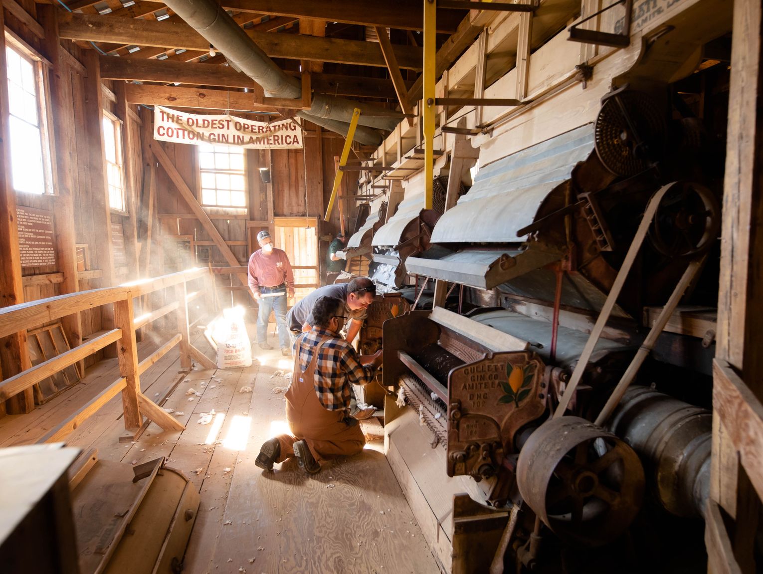 Visitors will experience the cotton ginning process inside the oldest ...